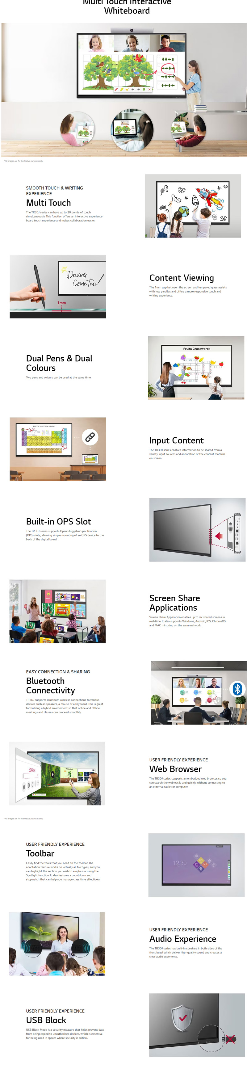 LG INTERACTIVE DISPLAY (TR3DJ) 75" UHD ANDROID 8.0, WI-FI, RS232,HDMI ...