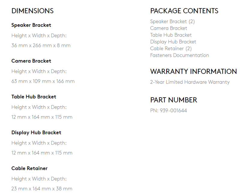 Logitech Rally Mounting Kit (939-001644)