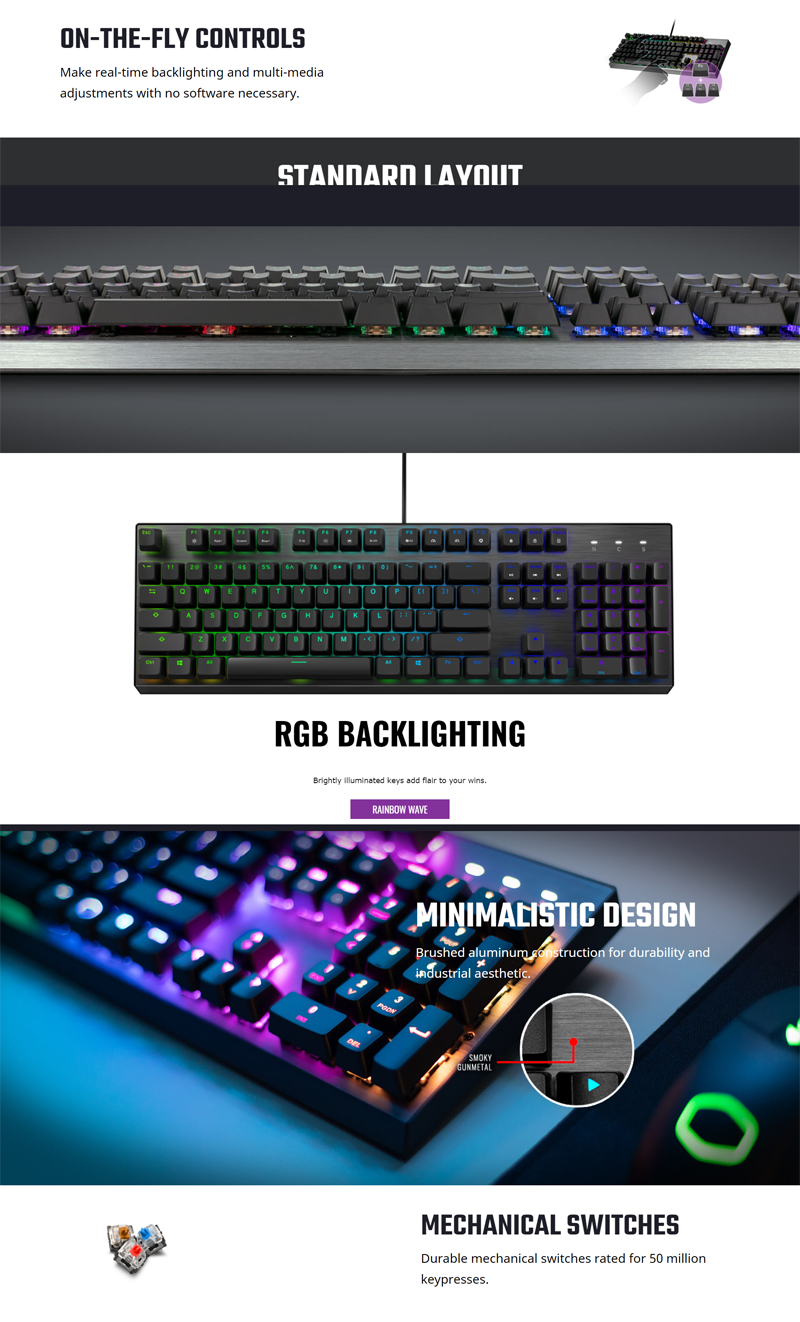 Cooler Master Keyboard/Outemu Red/Us Layout CK-350-KKOR1-US