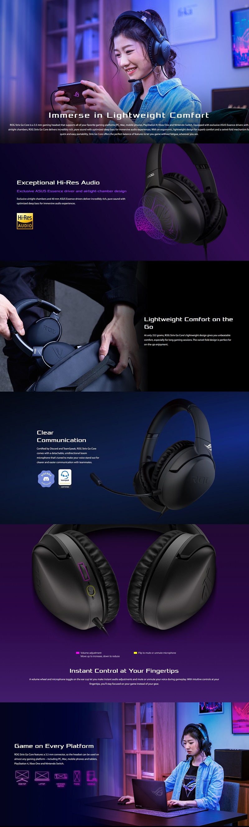 ASUS ROG STRIX GO CORE HEADSET (ROG STRIX GO CORE)