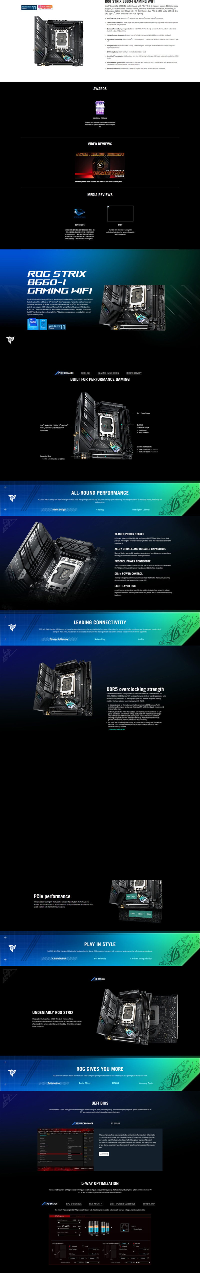 ASUS ROG STRIX B660-I GAMING WIFI Intel LGA 1700 ITX Motherboard PCIe5 ...
