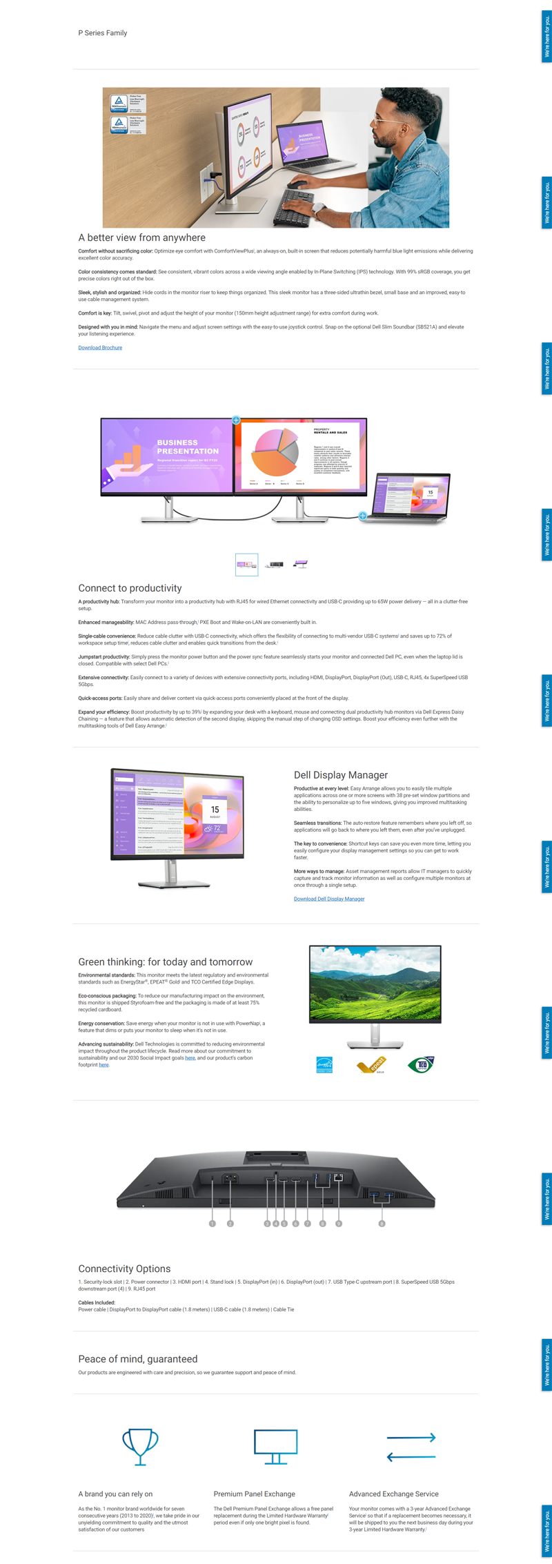Dell 23.8IN P2422HE 16:9 IPS 1920X1080 60HZ 8MS 250CD/M2 HEIGHT ...