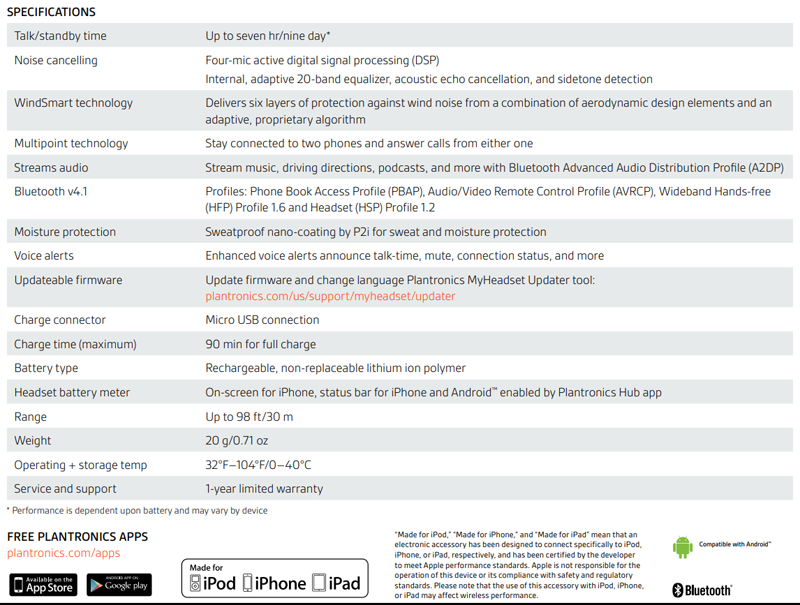 Plantronics/Poly Voyager B5200 UC, 4 Mics noise canceling, HD voice ...