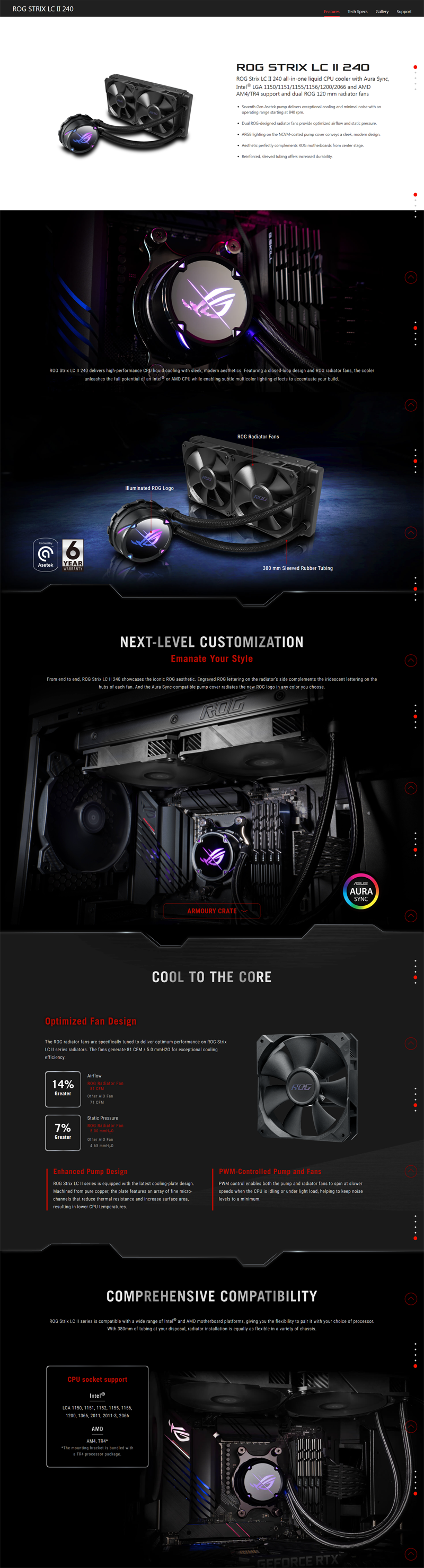 Asus ROG STRIX LC II 240 AIO CPU COOLER all-in-one liquid CPU cooler ...