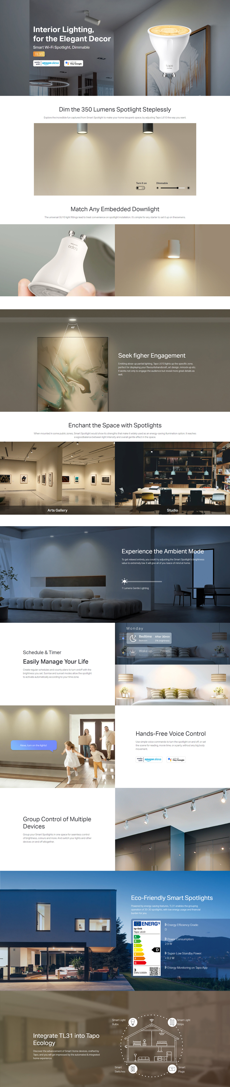 TP-LINK TL31 SMART WI-FI SPOTLIGHT, DIMMABLE, 2YR